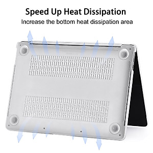 BlueSwan New Upgraded MacBook Air 13 inch Case 2018-2021 Model M1 A2337 A2179 A1932, Anti-Cracking and Anti-Fingerprint Hard Shell Case, TPU+PC, Frosted Clear