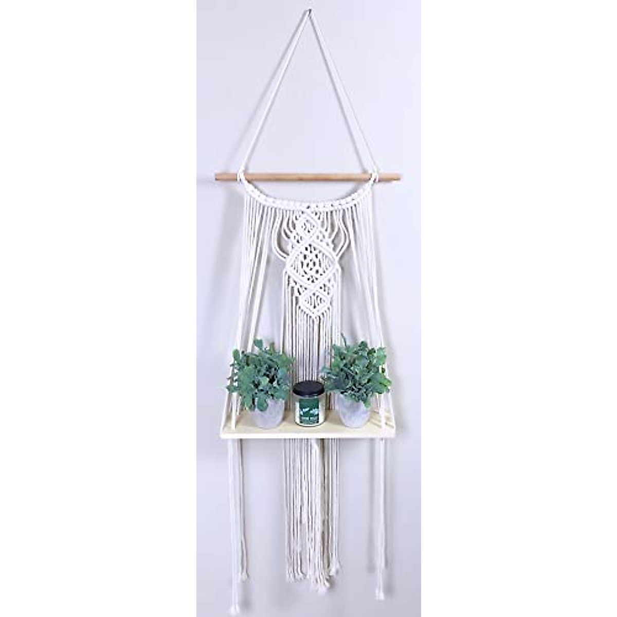 Shaelin Home, Macrame Shelf, Macrame Wall Hanging Shelf, Boho Decor, Floating Shelf, Boho Hanging Shelf, Beach House Wall Decor, Wall Shelves, Macrame Boho Decor, Hanging Plant Shelf