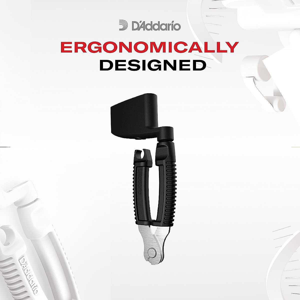 D'Addario Accessories Bass Pro-Winder - Bass Guitar String Winder, Bass String Cutter, Bass Guitar Bridge Pin Puller - Ultimate Ergonomic All in One Bass Tool for Restringing - Black