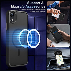 MOCCA Strong Magnetic for iPhone XR Phone Case, [Compatible with Magsafe][Mil-Grade Drop Protection] Slim Thin Translucent Matte Protective Cover Case for iPhone XR Case 6.1'', Black