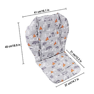 Lomgwumy High Chair Cushion, High Chair Cover Pad, High Chair Pad Cover, Light and Breathable, Soft and Comfortable, Make The Baby Sit More Comfortable (Grey Animal Print)