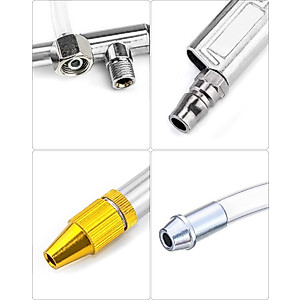 QWORK Spray Gun, 2 Pack Aluminum Pneumatic Air Engine Cleaning Washer Gun Kit Tool, 1/4"