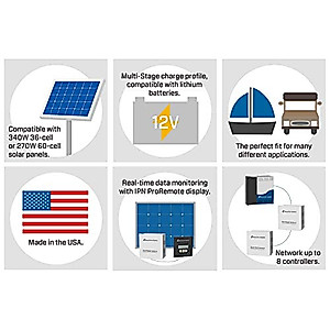 Blue Sky Energy Solar Boost SB2512iX-HV, 25A MPPT Solar Charge Controller for 12V Lead Acid Batteries. Auxiliary Output for Dual Battery Charge or 25A LVD Load Output