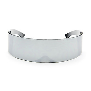 In Touch With Style Futuristic Shield Sunglasses Monoblock Cyclops 100% UV400 (Silver Gray, UV400)