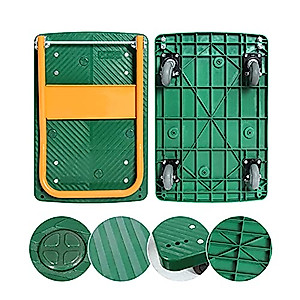 Generic Hand Trucks Platform Truck Foldable Moving Hand Truck Rolling Push Cart 360 Degree Wheels Weight for Warehouse Basements Capacity Load 660 lb Push Cart (Color : Q 3)