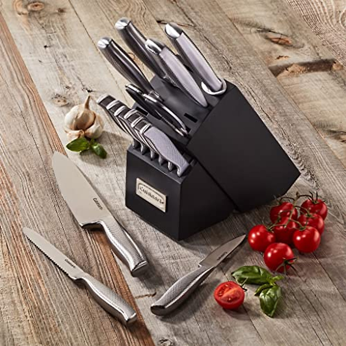 Cuisinart C77SS-15PG 15pc German Stainless Steel Hollow Handle Cutlery Block Set