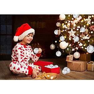 The Dreidel Company Mirror Disco Ball 2" Inch Silver Hanging Ball with Attached String for Hanging, Reflects Light, Party Favor (Pack of 24)