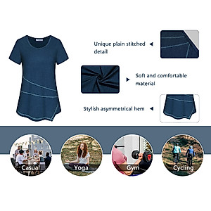 Plus Size Workout Tops for Women Moisture Wicking Yoga Shirts Athletic Active Hiking Running Tshirt Exercise Tunic