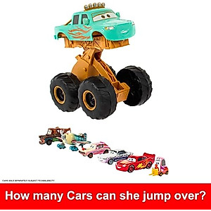 Mattel Disney and Pixar Cars On The Road Toys, Circus Stunt Ivy Vehicle, Jumping Monster Truck Inspired by Mattel Disney+ Show