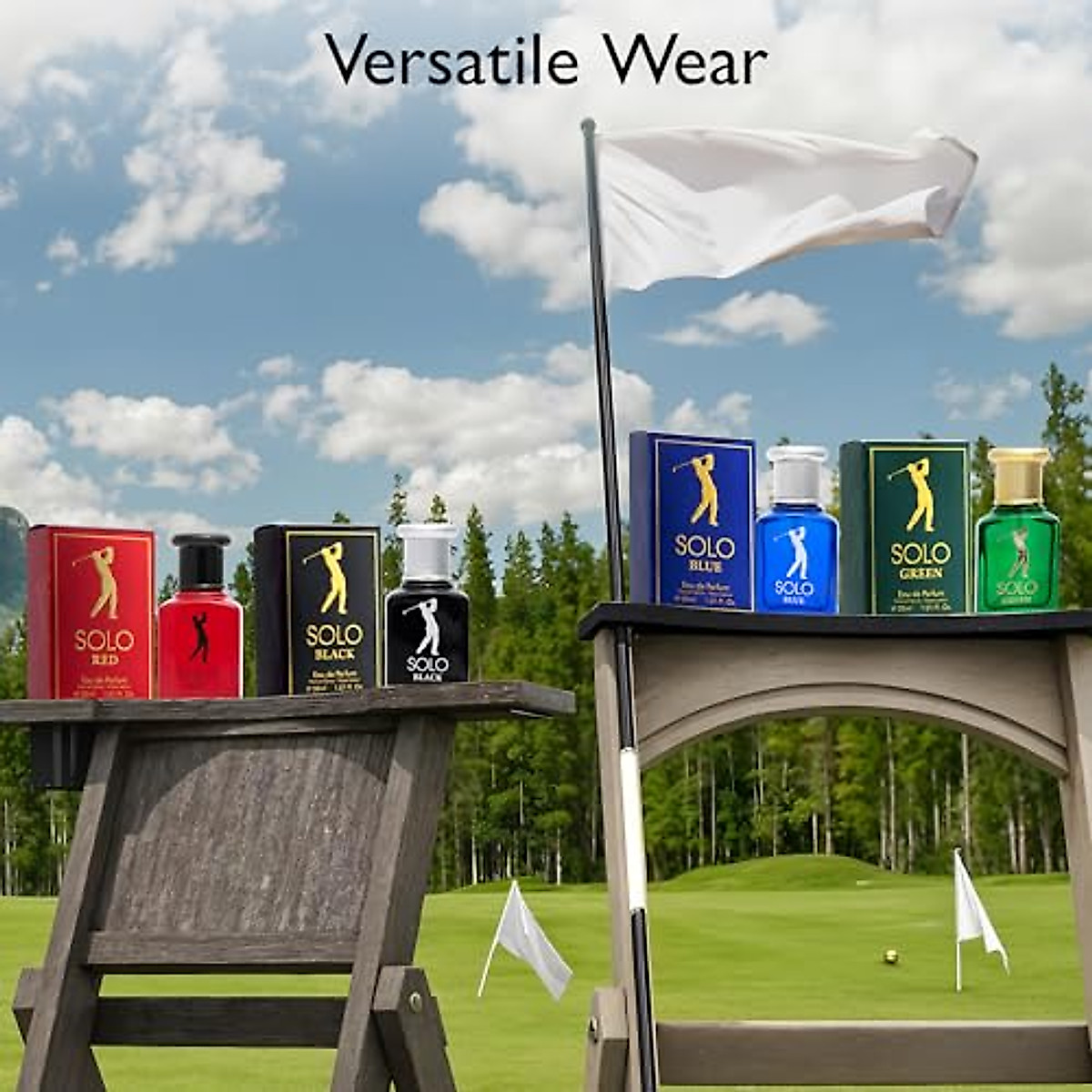 NovoGlow Solo 4-Piece Mini Fragrance Set for Men EDP - Solo Red, Blue, Black & Green - Combination of Sweet, Woody, Citrus & Spicy Scents - Viva Las Vegas Suitable For All Skin Types