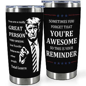 Travel Coffee Mug, Make Coffee Great Again 20ozTumbler for Men & Women, Thank You Appreciation Gifts, 20 Oz Stainless Steel Insulated Coffee Tumbler, Black