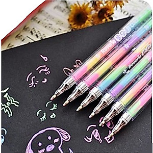 12 Assorted Glitter Pen Set Rainbow Colored Gel ink Pen 0.8mm Rollerball Point Pen for DIY Photo Album, Black Paper,Gift Card,Writing, Drawing,Coloring,Marking, 6 in 1 Ombre Ink, Smooth and Anti Skip