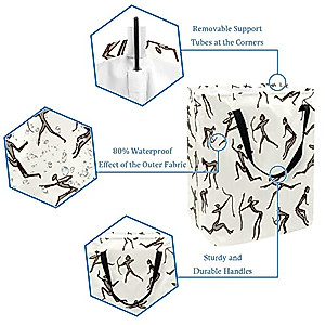 Archery Man Print Collapsible Laundry Hamper, 60L Waterproof Laundry Baskets Washing Bin Clothes Toys Storage for Dorm Bathroom Bedroom