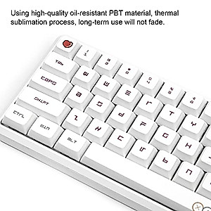 Yoidesu 118 Keys PBT Keycaps, Oil Resistant XDA Cartoon Keycap for General Mechanical Keyboard Gaming Keyboard Keycap with Shaft Puller(White)