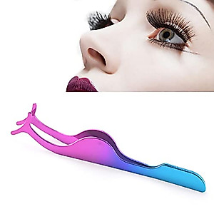 2pcs Eyelash Applicator Tool Eyelash Tweezers Lash Tool for False Lashes Lash Tools for Eyelash Extensions Fake Eyelash Applicator Lashes Clip Eyelash Tweezer Set