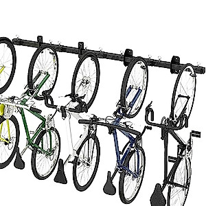 Sttoraboks Bike Storage Rack, Garage Wall Mount Hanger, Indoor Bicycle Organizer with Adjustable Hooks for Home and Garage, 67-inch Cycle Stand Holds 5 Bikes, Wall Bike Stand Up to 300lbs