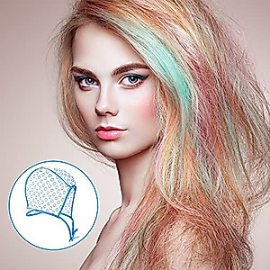 Waydress 6 Pieces Highlight Hair Cap Salon Hair Coloring Highlighting Dye Tipping Cap Frosting Caps with 4 Pieces Highlighting Needles Crochet Hooks for Dyeing Hairdressing Tool(Purple/Blue/Pink)