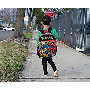 Pokemon Pikachu Characters Print 5 Pc Backpack Bookbag Set Lunch Box Water Bottle