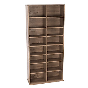 Atlantic Henley 464 Media Storage Cabinet – Protects & Organizes Prized Music, Movie, Video Games Toys & Dolls, Trading Cards, or Sports Memorabilia Collections, PN 38436252 in Weathered Oak