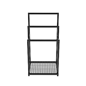 Elegant Home Products Freestanding Towel Rack Holder, 3 Tier Blanket Rack Stand with Metal Shelf for Bathroom Living Room Outdoor(3-Tiers, Black)