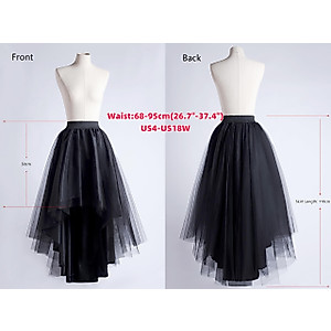 High Low Tulle Skirt Lace up Wedding Party Prom Cocktail Mesh Long Tulle Skirt for Women Pink