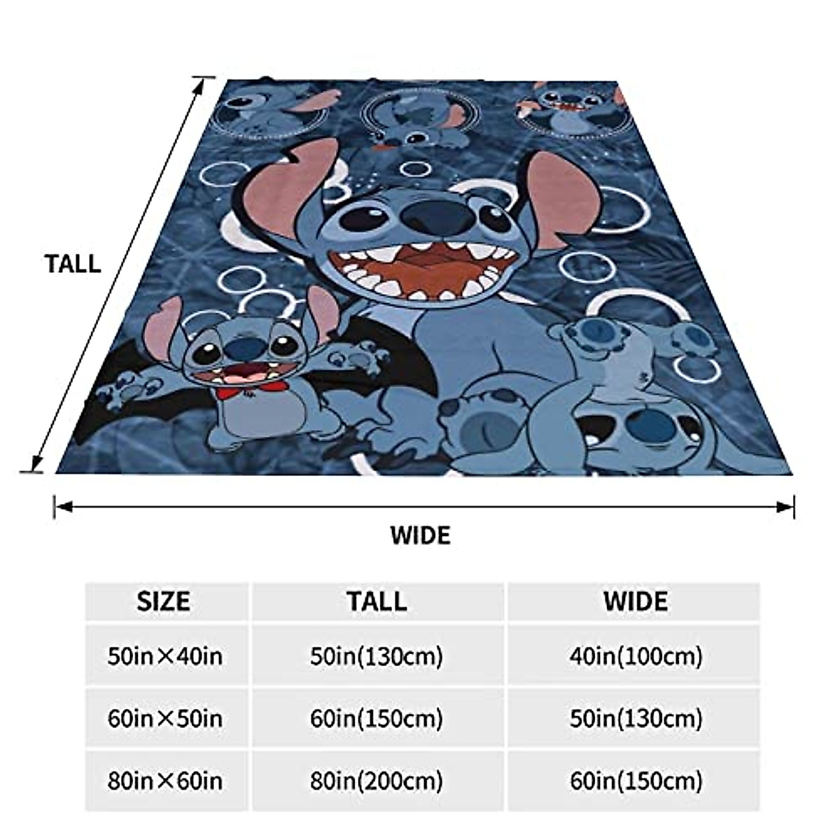 TNHPYEG DIY American Animated Throw Blanket, Flannel Plush Blankets and Throws for Better Sleep, Quality Air Conditioned Blanket 40"x50"