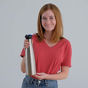 MOSA Soda Splash Portable Soda Maker Water Bottle Made from Food-Grade Stainless Steel, 750 ml (25 oz) - Make Healthy and Tasty Fizzy Drinks Instantly!