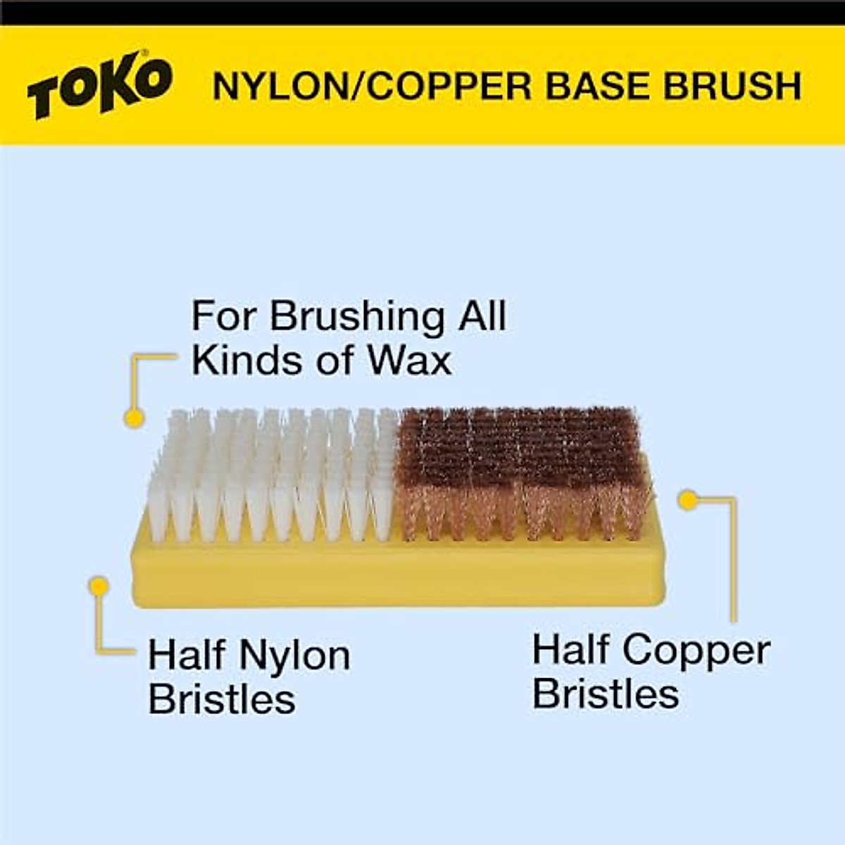 TOKO Ski Snowboard Waxing Brush 14mm Nylon and Copper Combi Brush