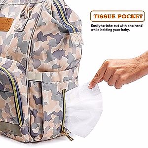 Limhoo Diaper Bag Backpack for Men Dad, Waterproof Large Canvas Camo Nappy Bags, Baby Care Bag (New Camouflage)