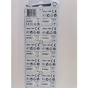 Renata 319 SR527SW Batteries - 1.55V Silver Oxide 319 Watch Battery (10 Count)