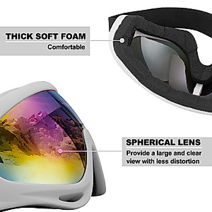 SixYard Ski Goggles, Motorcycle Goggles, 3 Pack Snowboard Snow Goggles for Men Women Adult Youth (Style 2)