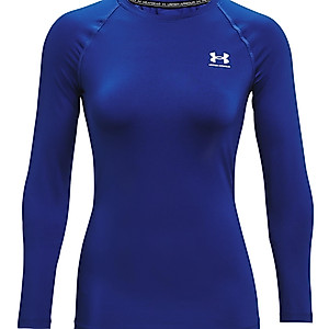 Under Armour Women's HeatGear Compression Long-Sleeve T-Shirt, Royal (400)/White, Medium