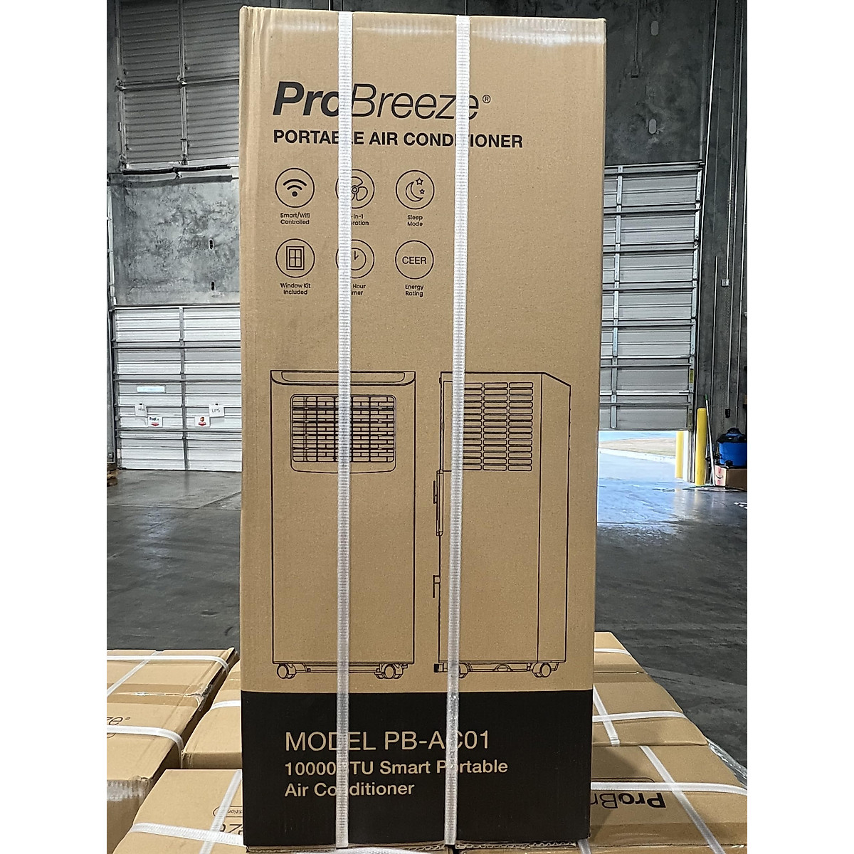 Pro Breeze Smart Air Conditioner Portable 10,000 BTU - 1130W Portable Air Conditioner with 4-in-1 Function, 300 Sq Ft Coverage, 24 Hour Timer & Window Venting Kit Included - AC Unit with Wifi & App