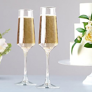 PARACITY Champagne Flutes, Champagne Glasses Set of 2, Elegant 8.5oz Glass Champagne Flutes, Gift for Birthday, Wedding, Christmas, Clear Sparkling Champagne Glasses for Women, Men