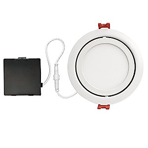 4" Ultra Slim Swivel LED Integrated Recessed Lighting Kit, 9 Watts, Energy Star, IC Rated, Dimmable, Wet Rated, White Finish, 4.25" Hole Size,91071