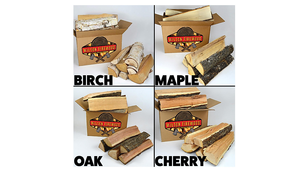 Wilson Cherry Split Firewood - Seasoned Natural Fire Logs for Cozy Fires