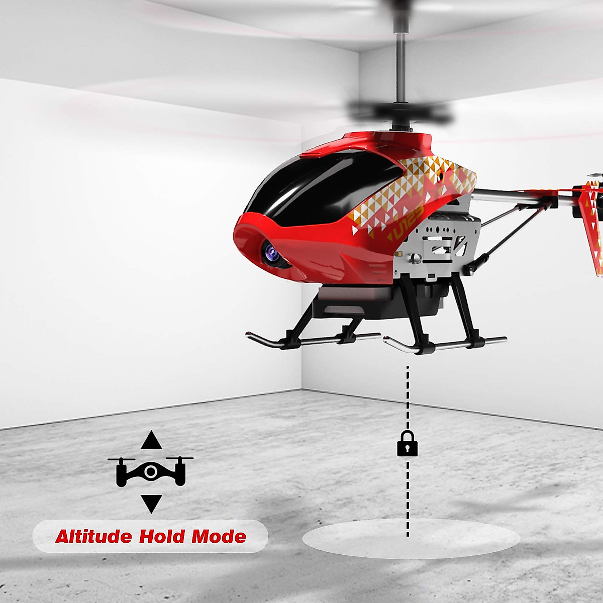 Cheerwing U12S Mini RC Helicopter with Camera Remote Control Helicopter for Kids and Adults (Red)