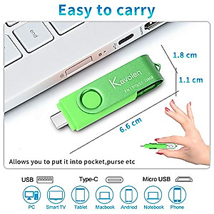 Kavolen 3in1 64GB High Speed Photo Backup Flash Drive Memory Stick for PC/Laptop /Android Phones.Photo Memory Stick for Samsung Galaxy ,LG,Google Pixel,Hua Wei,Moto,One Plus etc(for Android Phones)