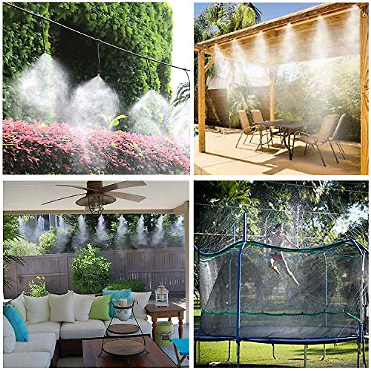 iRuiZhe Misting Cooling System Kit 75.5FT(23M) Misting Line DIY Outdoor Mist Cooling Kit+36 Brass Nozzles Garden Misting Irrigation System for Lawn Patio Garden Greenhouse
