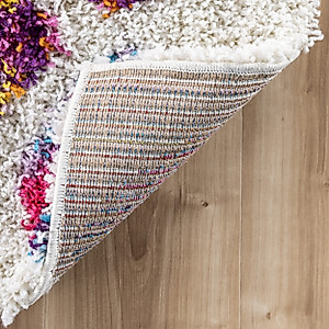 nuLOOM Tatyana Moroccan Diamond Trellis Shaggy Runner Rug, 2' 8" x 12', Pink