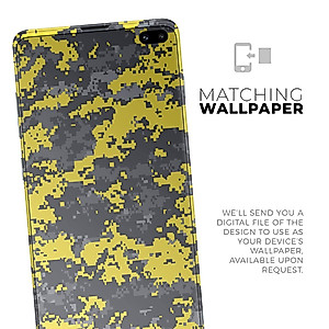 DesignSkinz Bright Yellow and Gray Digital Camouflage Protective Vinyl Decal Wrap Skin Cover Compatible with The Samsung Galaxy S20 (Screen Trim & Back Glass Skin)