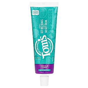 Tom's of Maine Whole Care Natural Toothpaste with Fluoride, Wintermint, 4 oz. (Packaging May Vary)