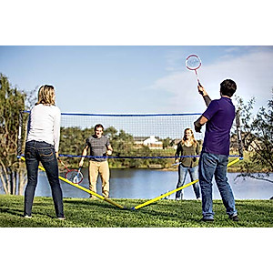 Triumph Sports Multi-Sport Versatile Combo Outdoor Game Net Set Includes Volleyball, Badminton, and Pickleball, Blue (35-7510-2)