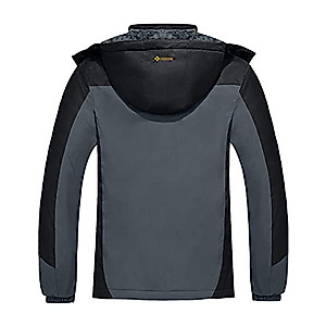 GEMYSE Men's Mountain Waterproof Ski Snow Jacket Winter Windproof Rain Jacket (Dark Grey,Medium)