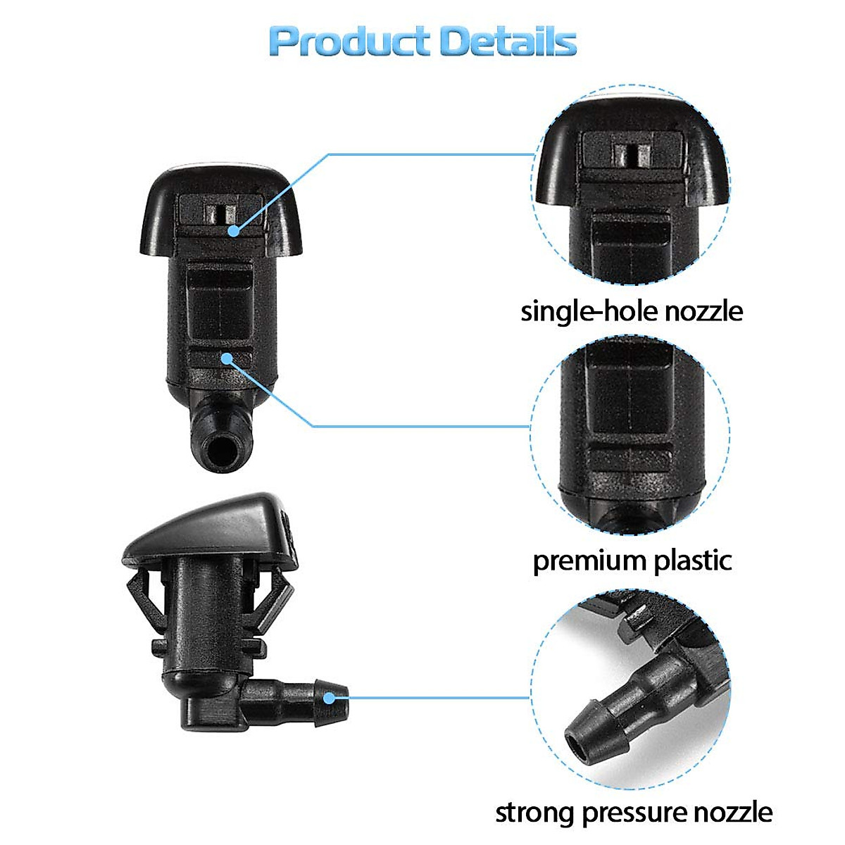 Windshield Washer Nozzles for 2007-2011 Ford Edge, 2007-2010 Lincoln MKX Base Sport Premium Sport Replaces OEM # 7T4Z-17603-A 8S4Z-17603-AA, Spray Jet Kit（Pack of 2）