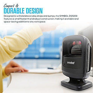 DS9208 ZEBRA Motorola Symbol Digital Handsfree 1D/2D Barcode Scanner with USB Cable and Microfiber Cleaning Cloth - High Performance Scanning, Compact Design, 1-Year Warranty, Standard Range (Renewed)