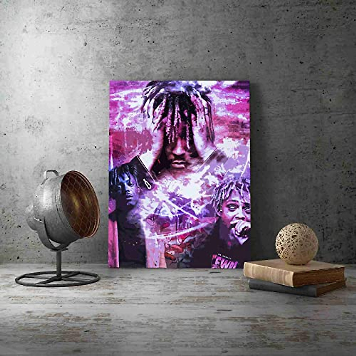 Hip-hop rapper Poster Canvas Wall Art Print Hip hop singer Fans Home Decoration Collection Gifts (8x10inch,Wooden Frame)