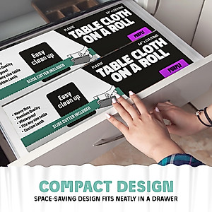 Tablecloth Roll – 54" X 110' Purple Premium Plastic Table Cloths with Cutter Box - Cut to Size - Decorative Rectangle Table Cover Smooth Tablecloth - Disposable Table Cloths for Parties, Weddings.