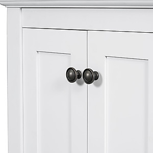 Ataucjin 30" Bathroom Vanity with Ceramic Sink Top, Solid Wood Bathroom Storage Cabinet Bath Vanity with Two Tiers Drawer and Soft Closing Doors（Delivery in Two Boxes）