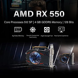 Dell RGB Gaming Desktop PC, Intel Quad I5 up to 3.6GHz, 16GB RAM, Radeon RX 550 4G GDDR5, 512G SSD, DVD, WiFi & Bluetooth, RGB Keyboard & Mouse, Win 10 Pro (Renewed)